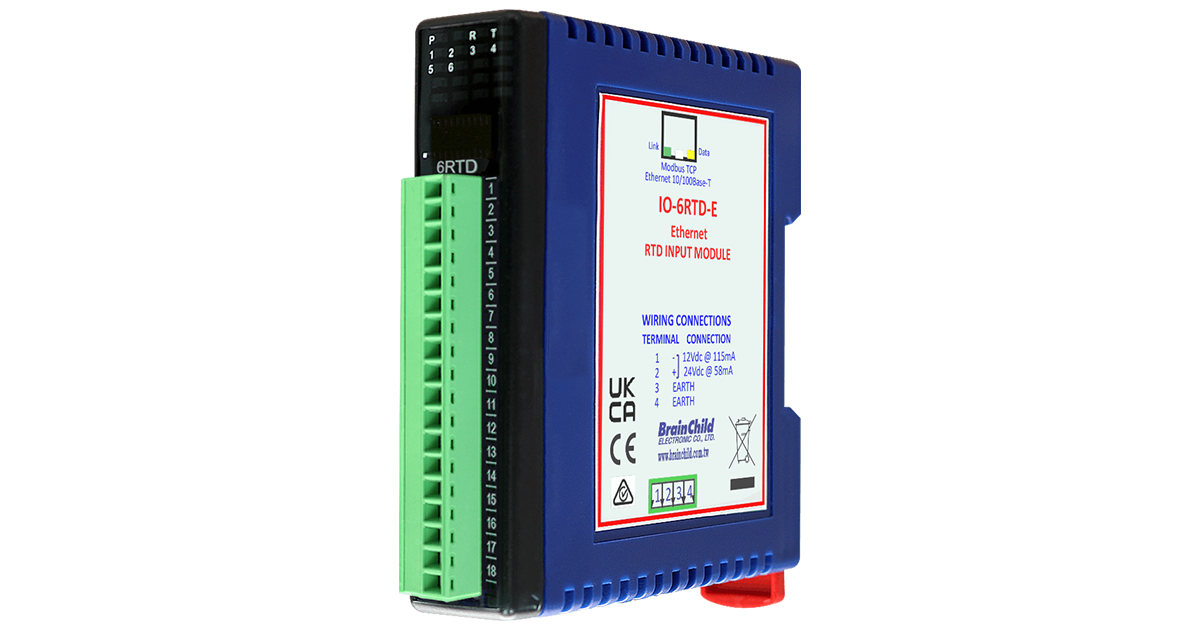 IO-6RTD-E Ethernet Modbus IO Modules | 6-Channel RTD Input Module with ...