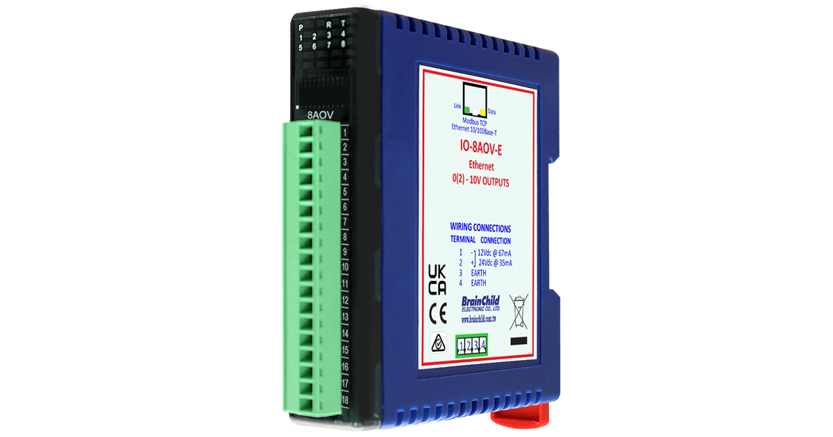 IO-8AOV-E Ethernet Modbus IO Modules | 8-Channel Analog Voltage Output ...