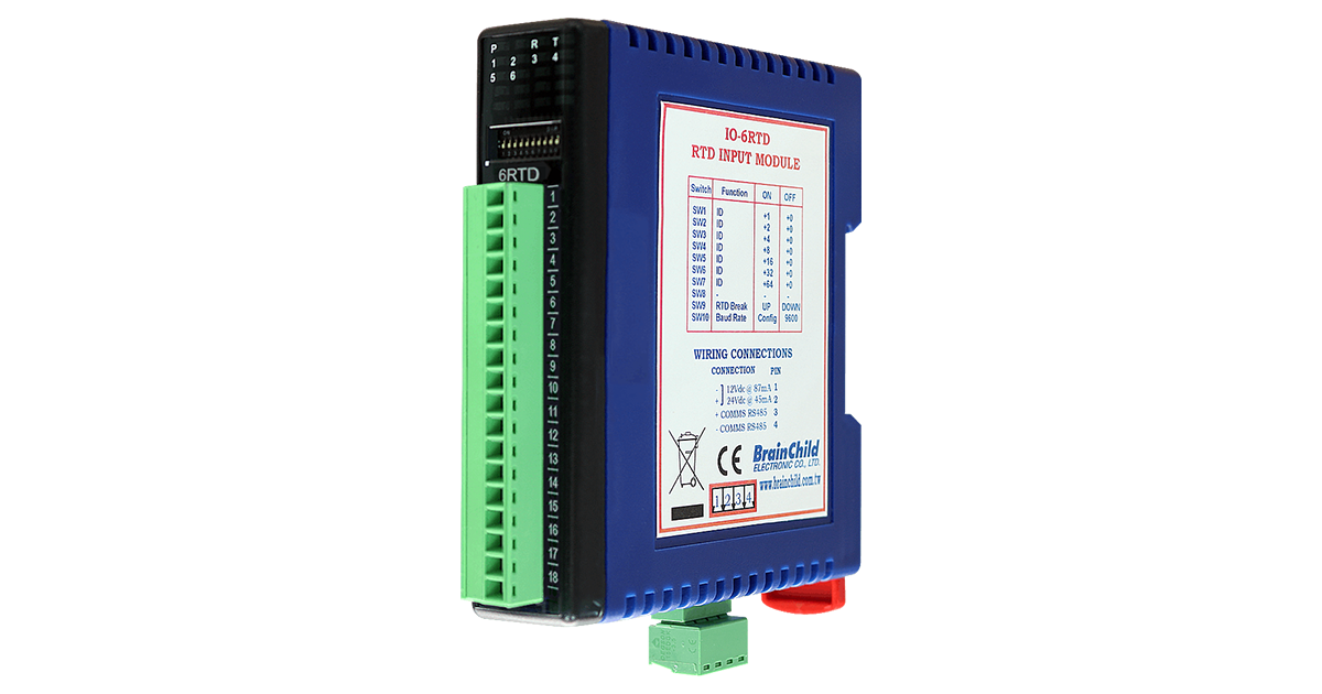IO-6RTD Modbus IO Modules | 6-Channel RTD Input Module | Brainchild